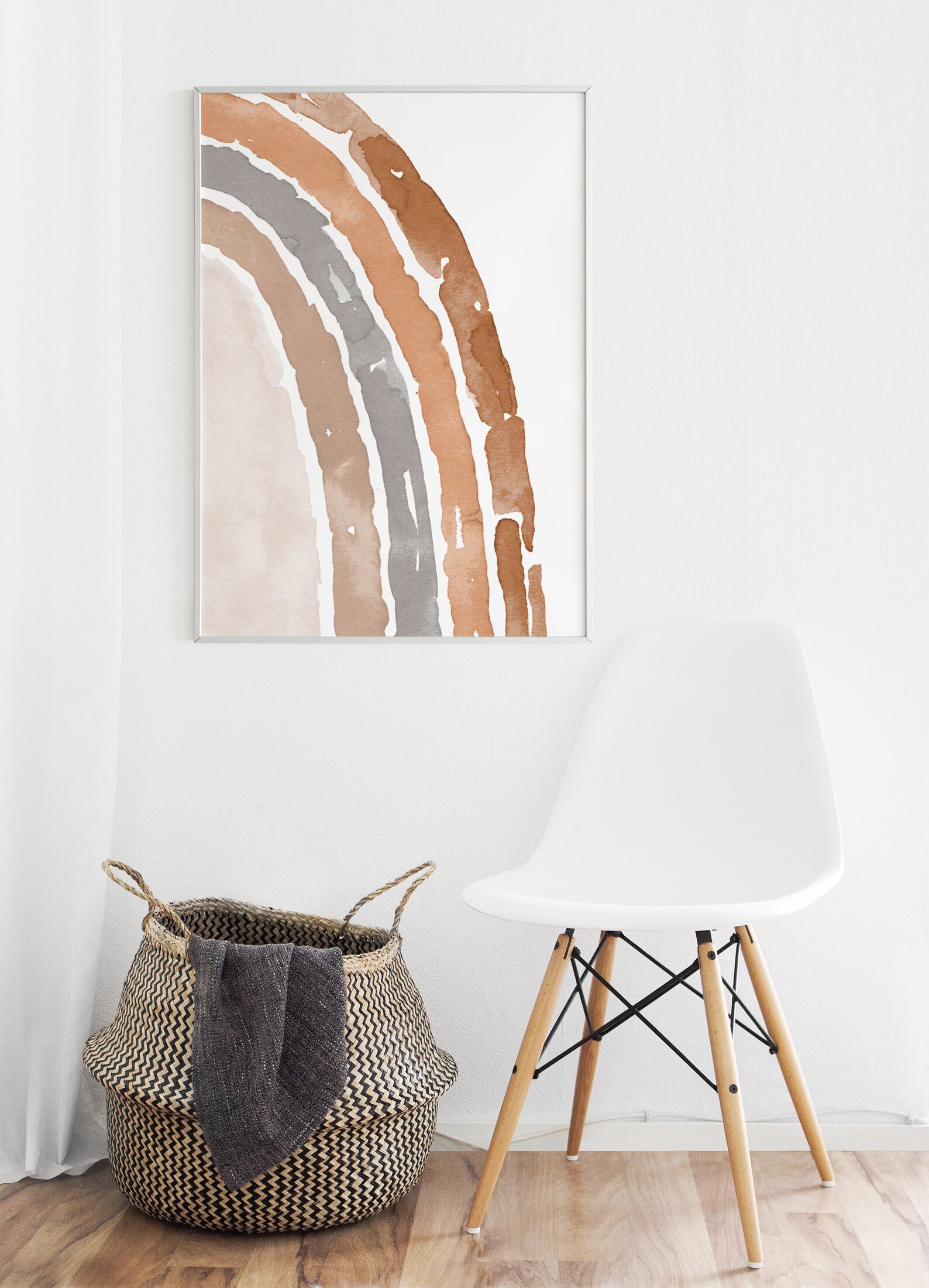 Boho Rainbow Wall Art Abstract Rainbow Print Terracotta | Etsy