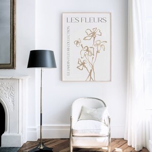 Les Fleurs - Golden Beige Flower Art - French Aesthetic Exhibition ...