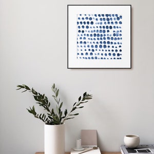 Set of 3 Navy Blue Square Watercolor Prints Abstract - Etsy