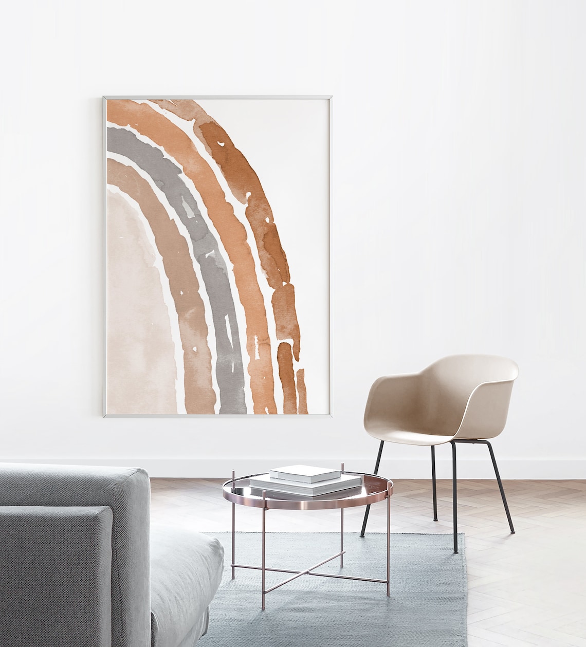 Boho Rainbow Wall Art Abstract Rainbow Print Terracotta | Etsy