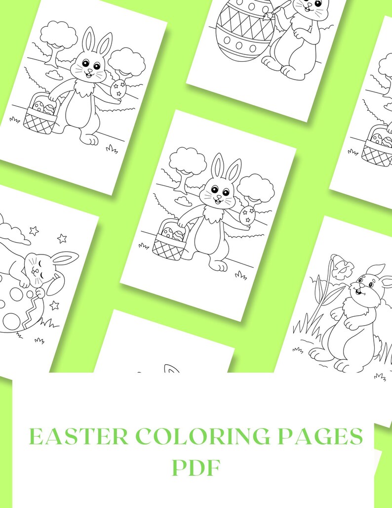 Easter Coloring Book 14 Pages Fun Kids Activity PDF - Etsy