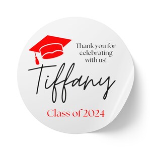 Graduation Round Sticker Roll, Celebrate Grad Labels, Graduation Party ...