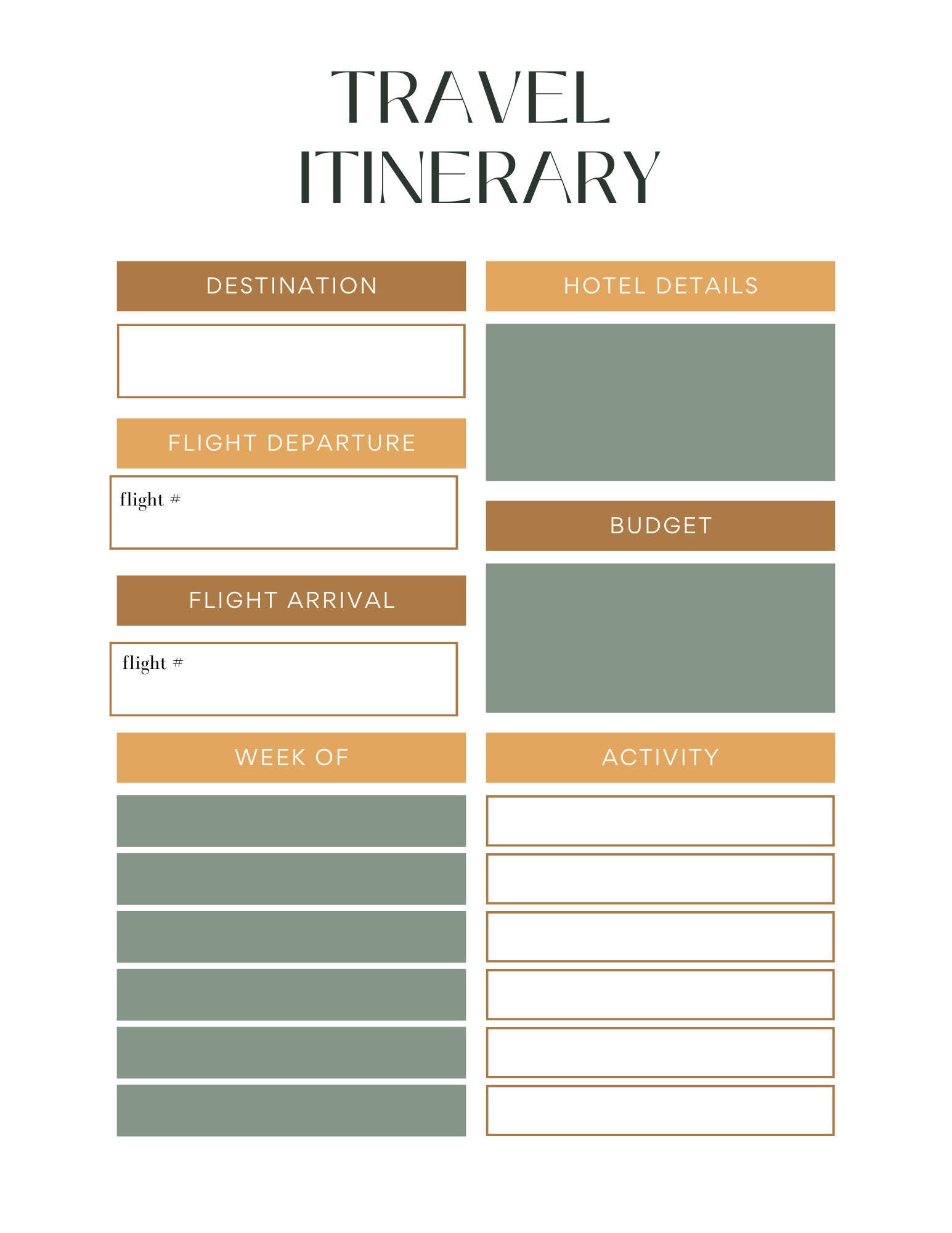 Vacation Planning Editable Template PDF - Etsy