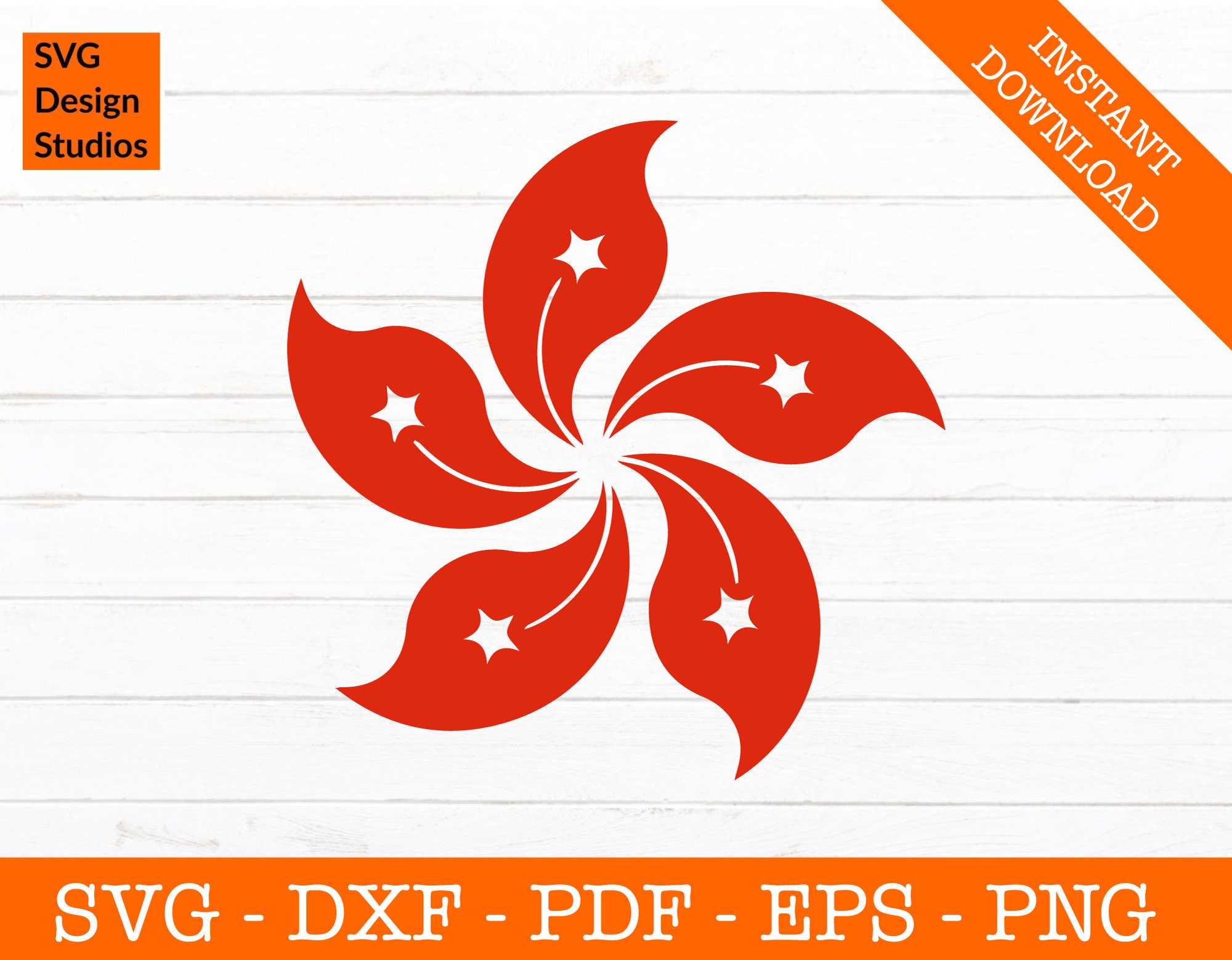 Hong Kong Svg Hong Kong Flower China Svg Chinese Flag SVG - Etsy