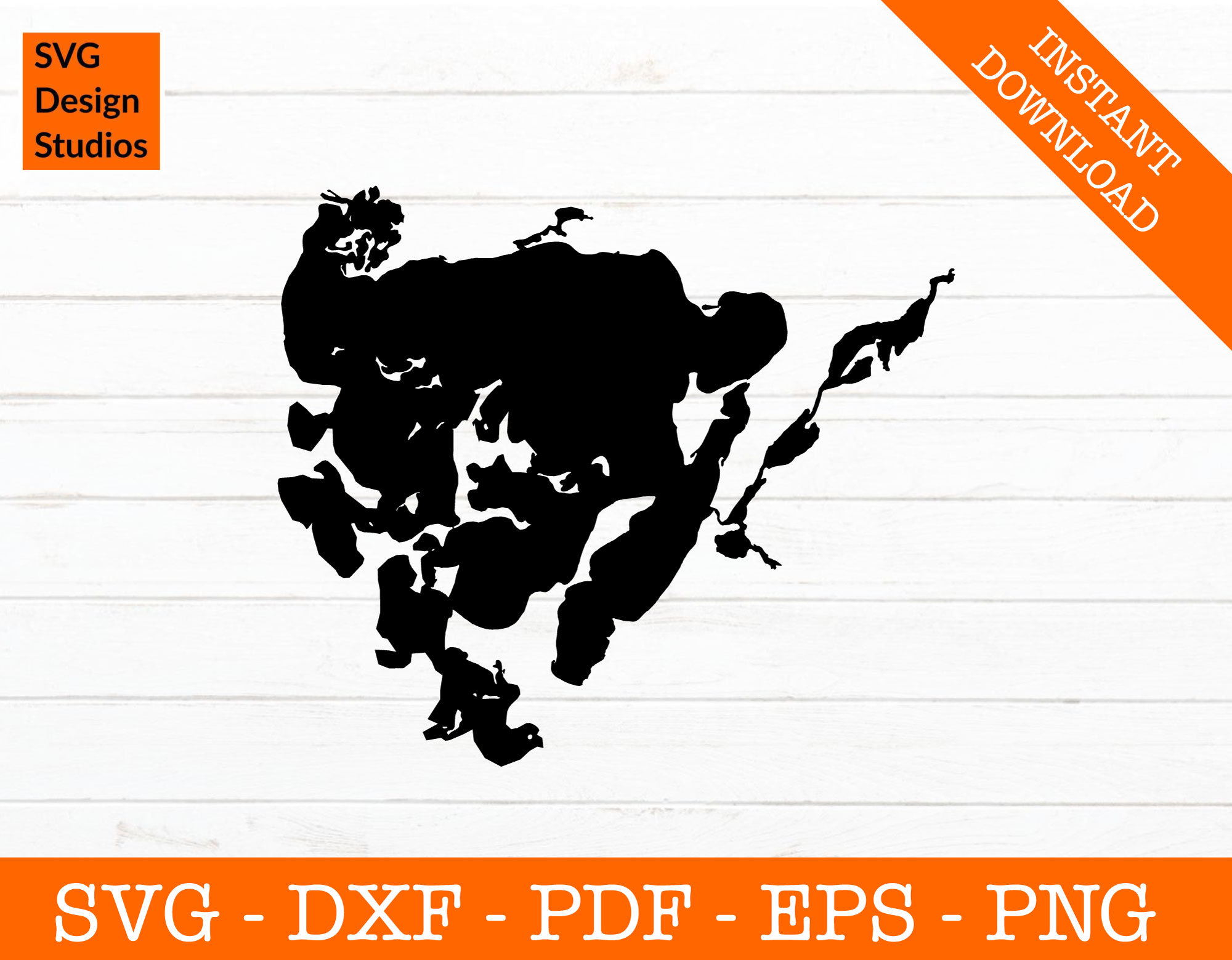 Big Sandy Lake Minnesota Map Shape SVG Cut File PNG DXF | Etsy