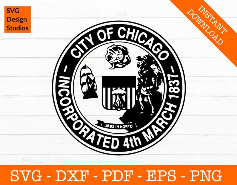 Chicago Svg Chicago Seal Svg Chicago Coat of Arms Svg - Etsy