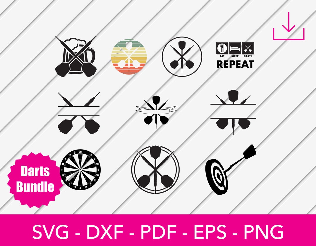 Darts Svg, Dart Svg Bundle, Dartboard Svg, Bullseye Svg, Target Svg ...