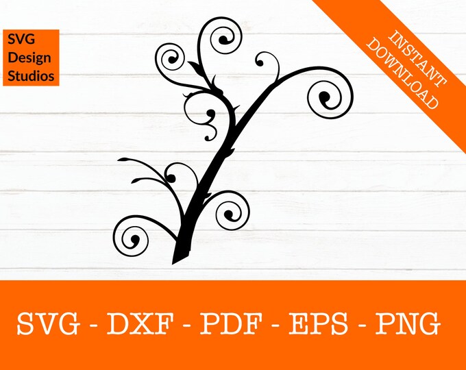Leaf SVG, Vine SVG, Swirl SVG, Svg File, Cut File, Silhouette, Cricut ...