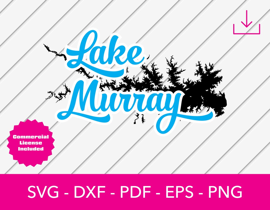 Lake Murray Svg, Lake Murray, South Carolina Map Shape SVG Cut File ...