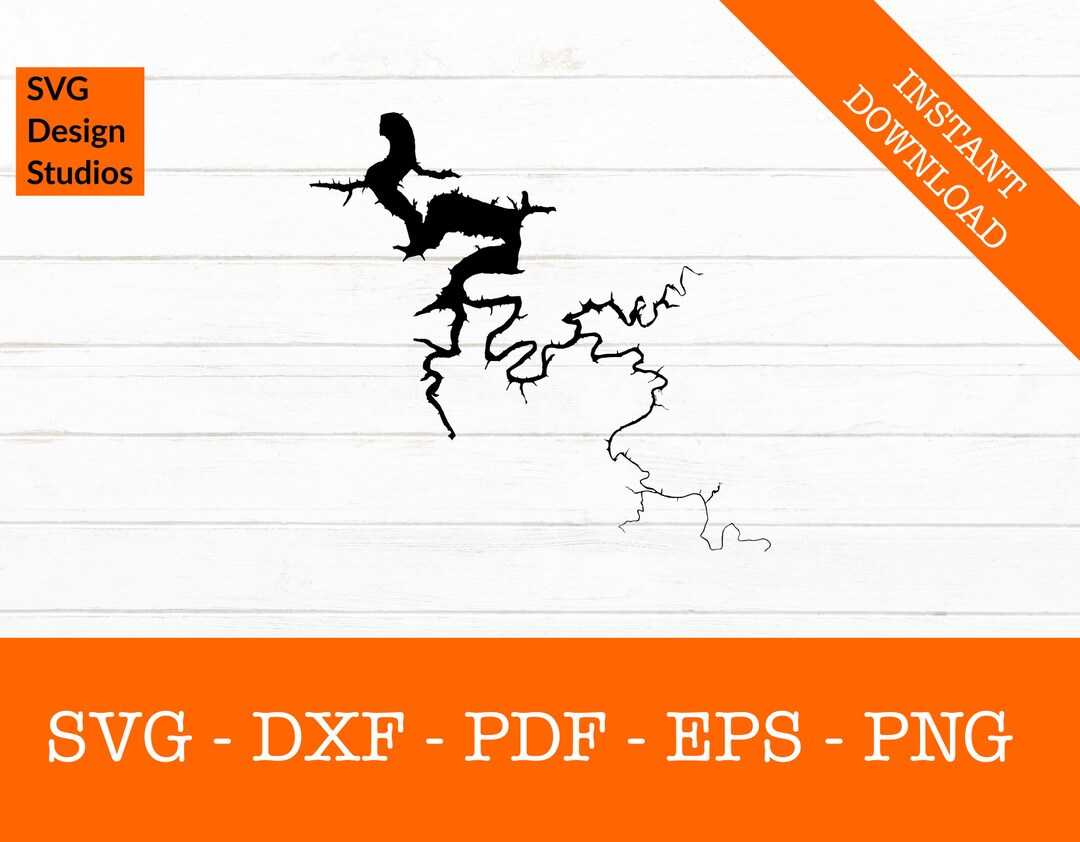 Cave Run Lake Map SVG Cut File - PNG - DXF - Cricut - Summer Vector ...