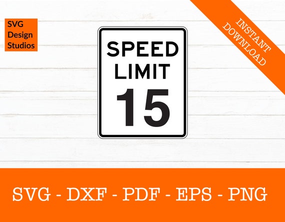 15 MPH Speed Limit Sign Svg Silhouette Shadow SVG Cut File - Etsy