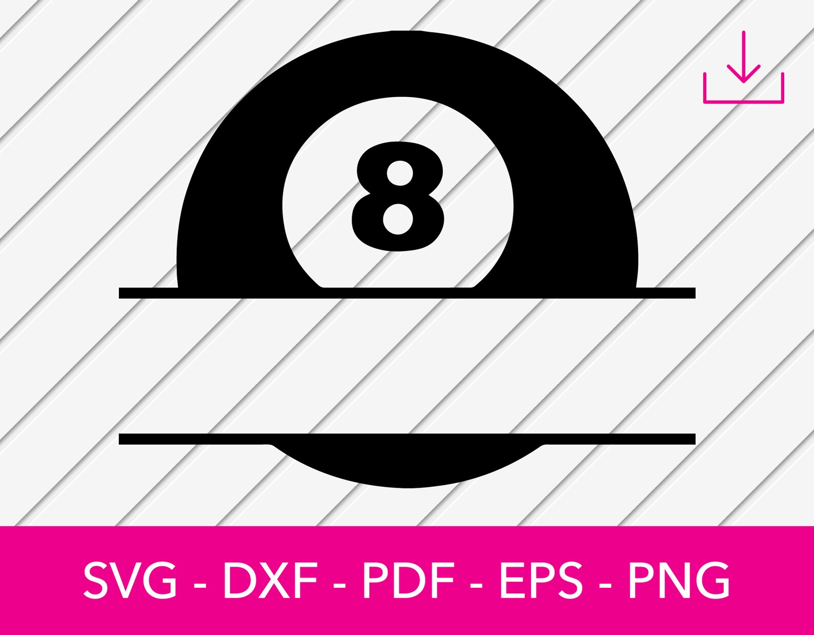 Pool Svg, Billiards Svg, 8 Ball Split Frame Svg, Eight Ball Svg ...
