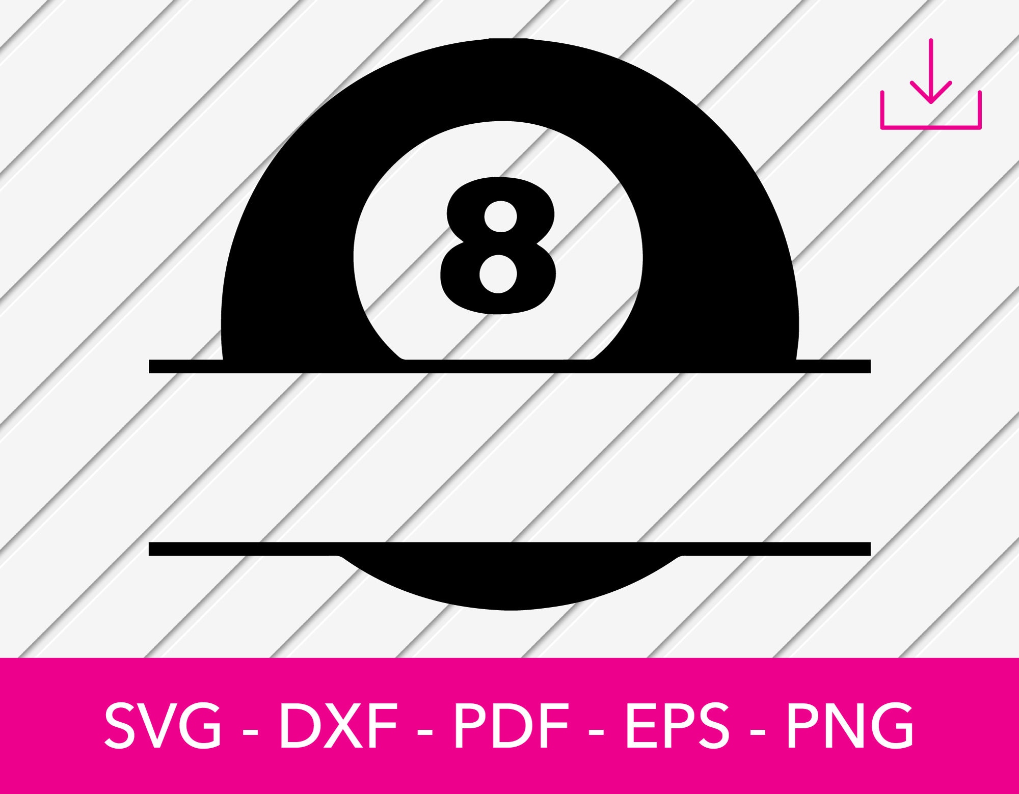 Pool Svg Billiards Svg 8 Ball Split Frame Svg Eight Ball - Etsy