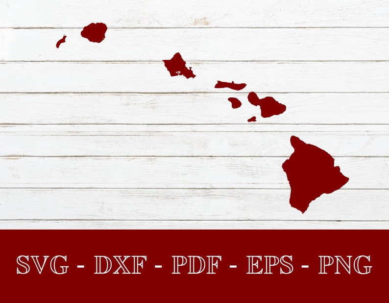 Hawaii State Map Shape SVG Cut File PNG DXF Cricut - Etsy