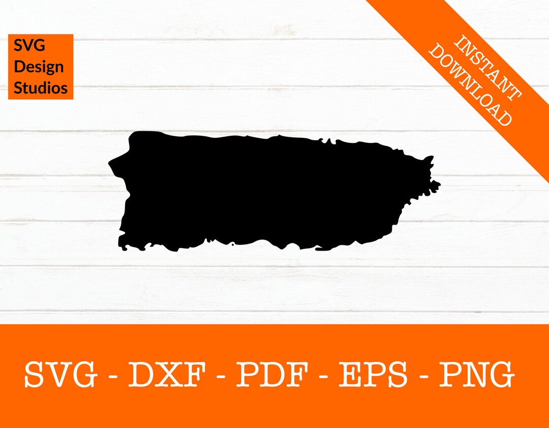Puerto Rico Svg, Puerto Rico Map Shape SVG Cut File - PNG - DXF ...
