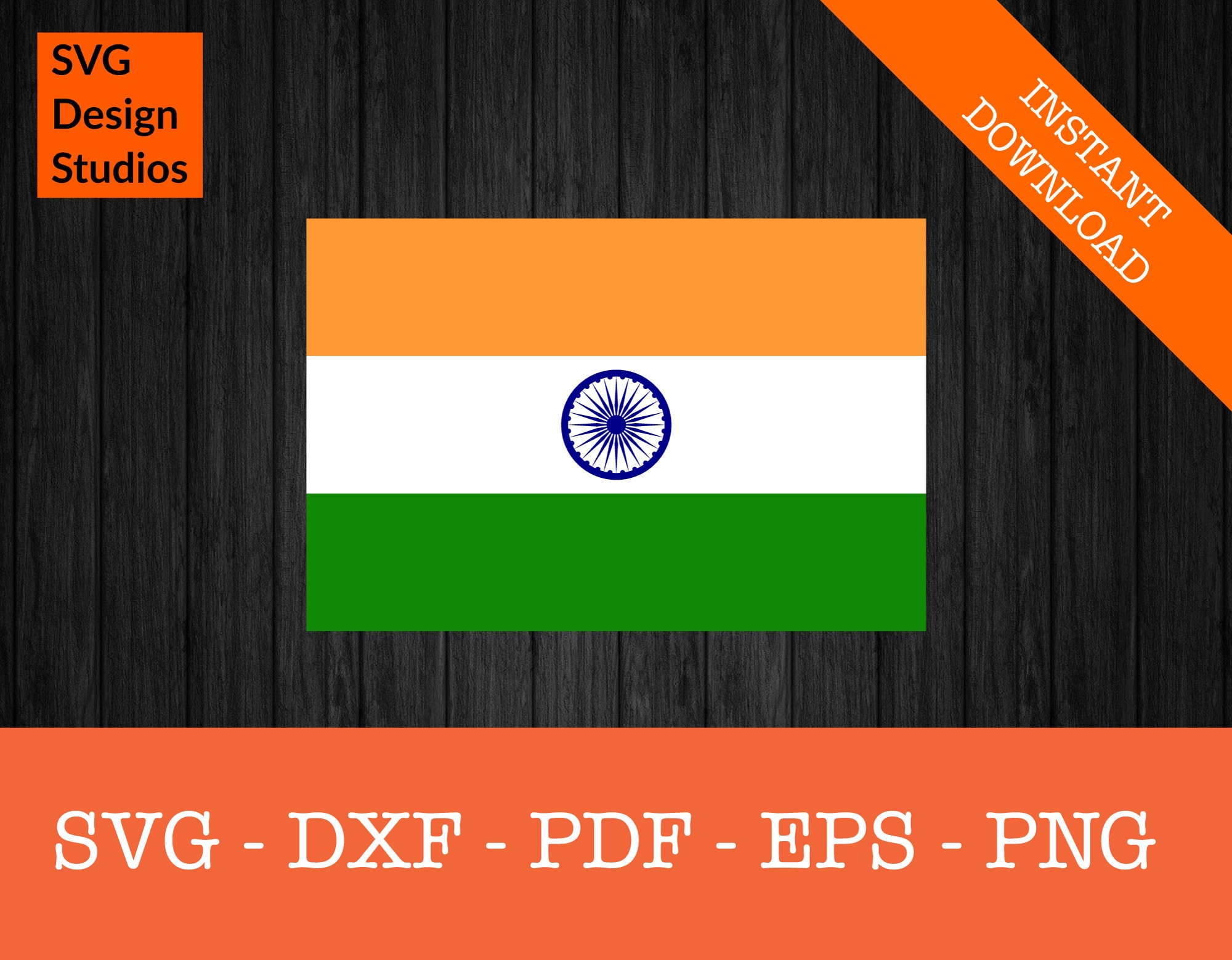 Buy India Indian National Flag Clipart SVG Cut File PNG DXF Online in ...