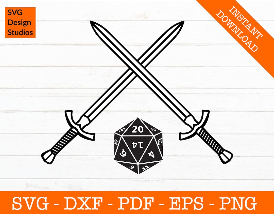 D&D Svg, Swords Svg, Role Playing Svg, Dice Svg, D20, Critical Hit ...
