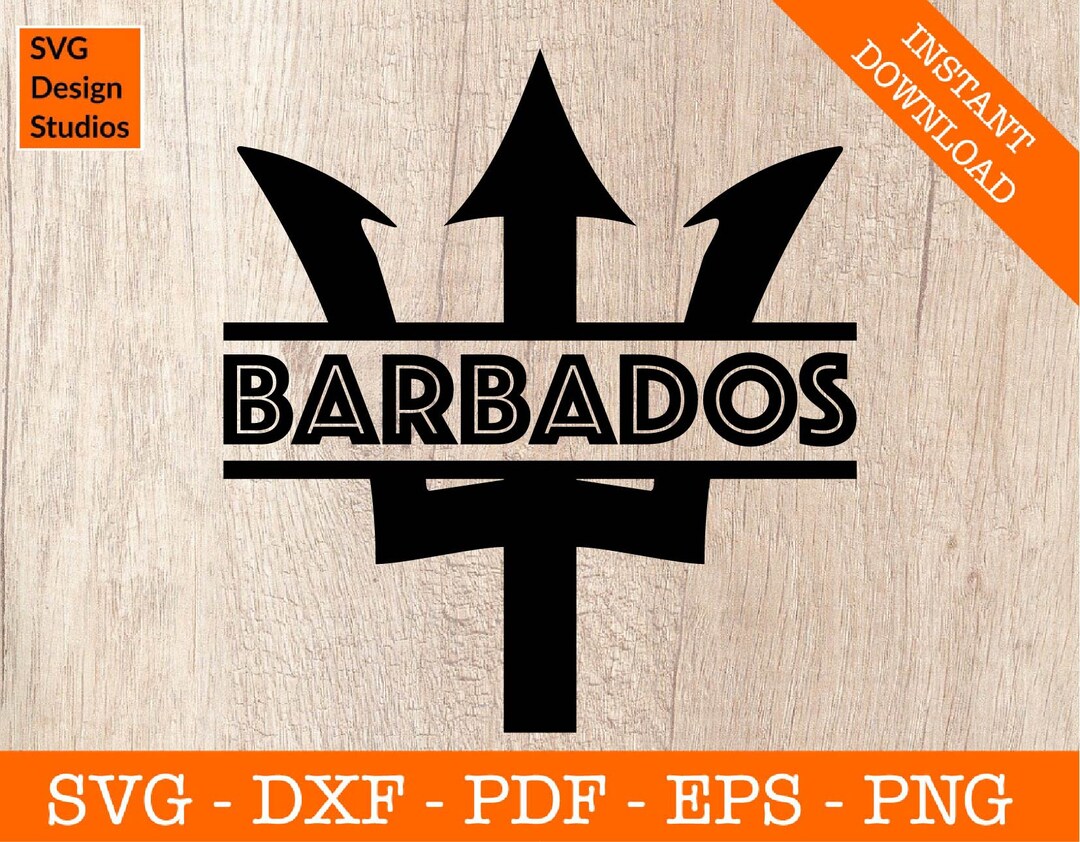 Barbados Svg, Barbados Trident Frame Svg, Barbados Flag Svg, Clipart ...