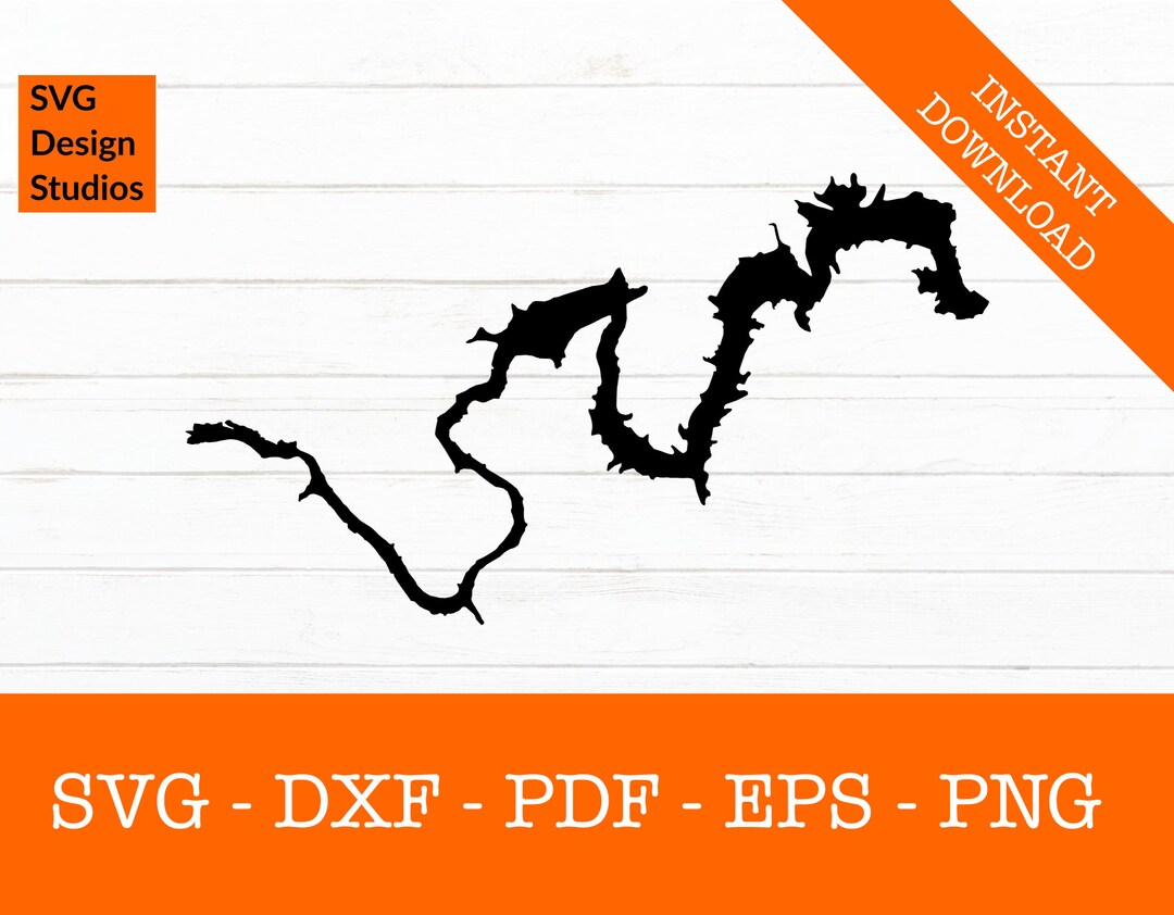 Lake Rabun, Georgia Svg Map Shape SVG Cut File - PNG - DXF - Cricut ...