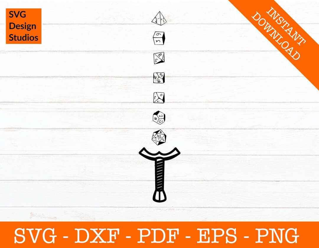 D&D Svg, Dice Sword Svg, Role Playing Svg, Dice Svg, D20, Critical Hit ...
