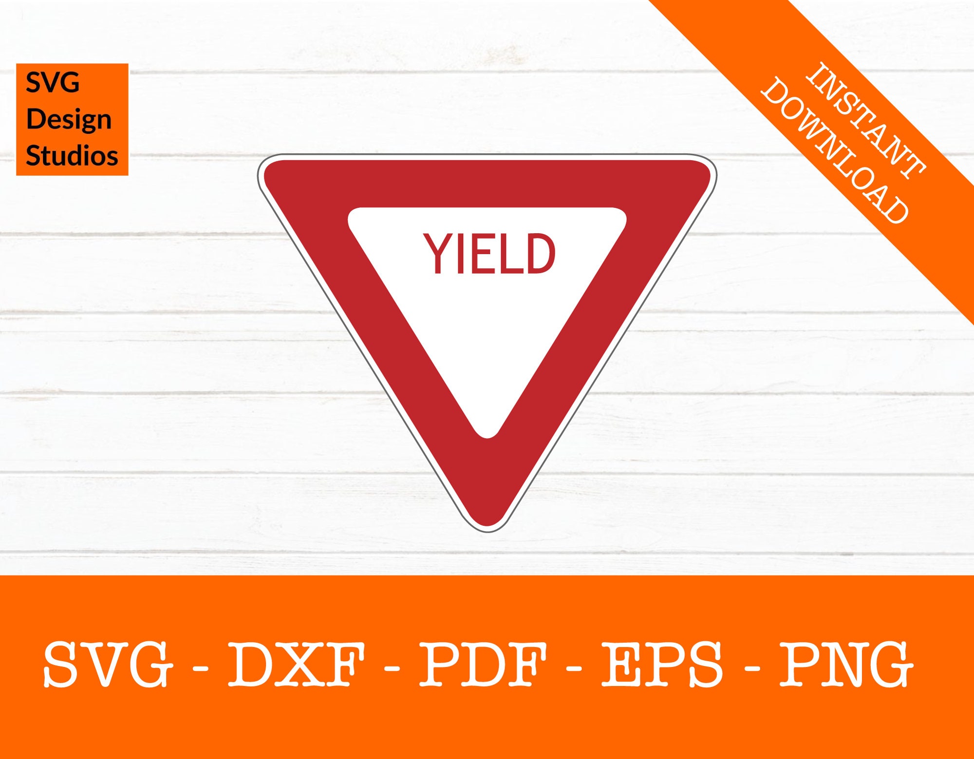 Yield Road Sign Svg Silhouette Shadow SVG Cut File PNG DXF - Etsy
