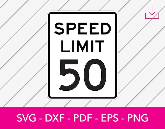 50 MPH Speed Limit Sign Svg Silhouette Shadow SVG Cut File | Etsy