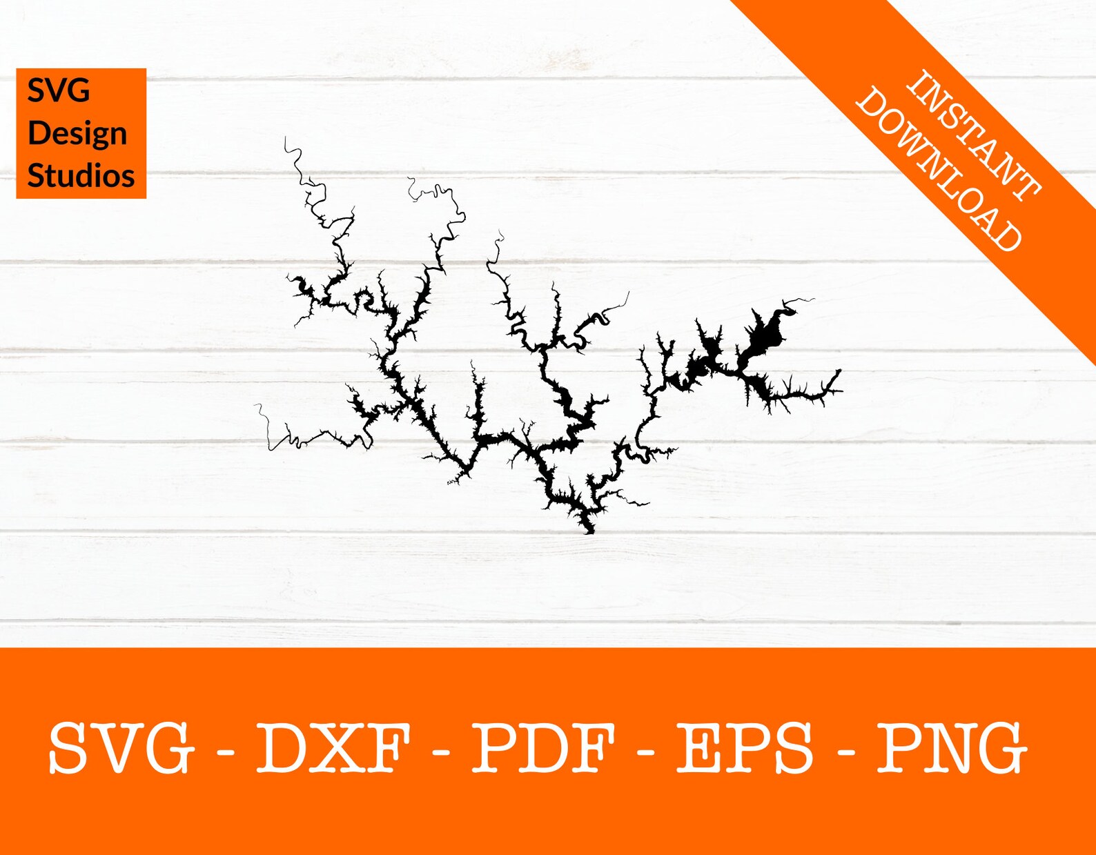 Lewis Smith Lake Alabama Map Shape SVG Cut File PNG DXF | Etsy