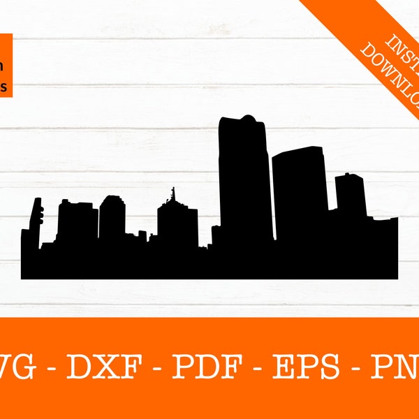 Dallas Skyline Clipart - Etsy