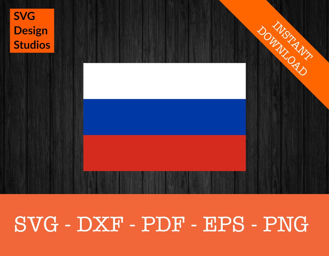 Russia Russian National Flag Clipart SVG Cut File PNG - Etsy