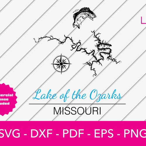 Lake of the Ozarks SVG Vector Graphic Cut File Map - Etsy