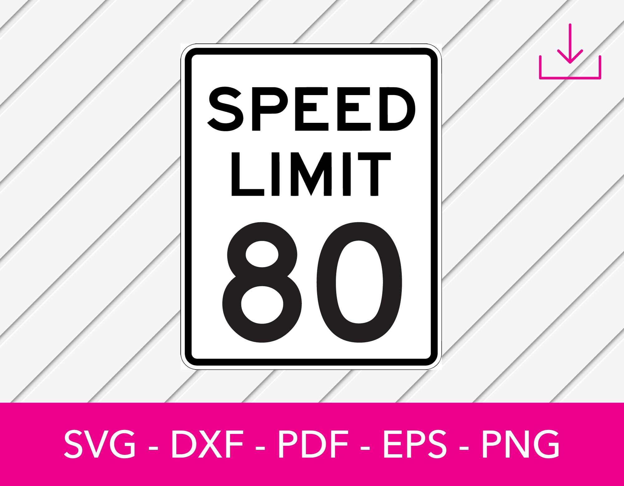 80 MPH Speed Limit Sign Svg Silhouette Shadow SVG Cut File - Etsy Israel