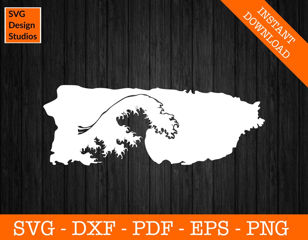 Puerto Rico Svg, Ocean Waves Mandala Puerto Rico Map Shape SVG Cut File ...