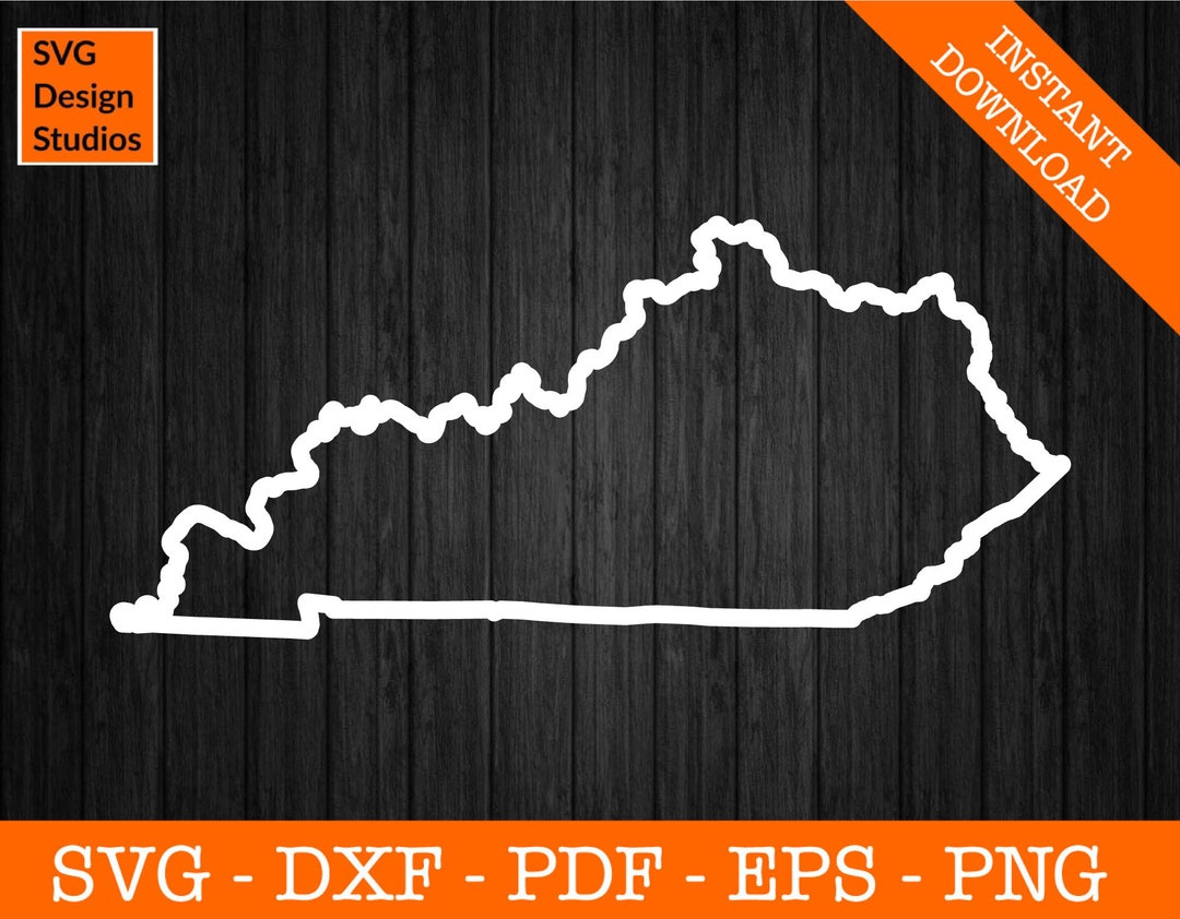 Kentucky Svg, Kentucky State Map Outline Svg Clipart, Cut File ...