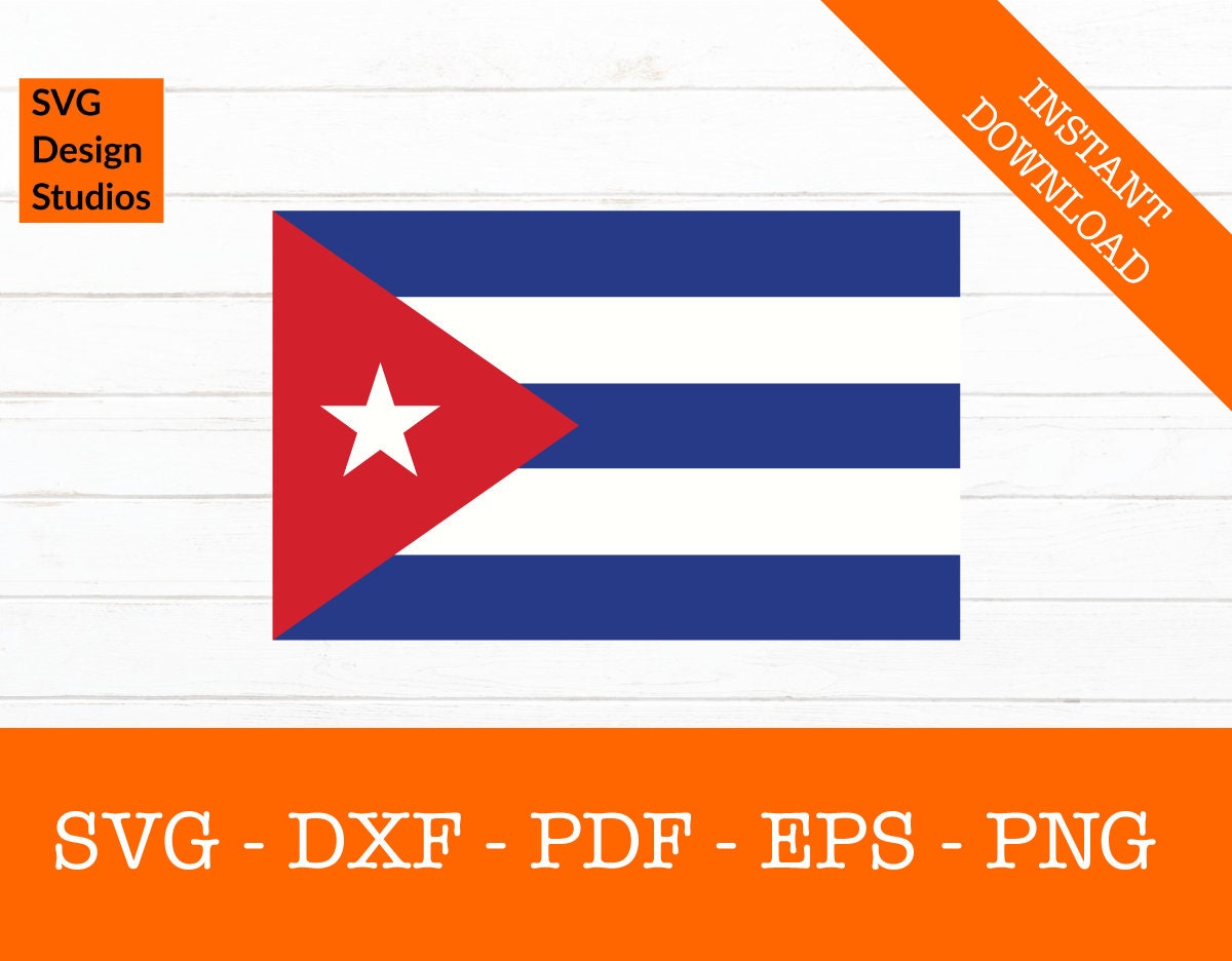 Cuba Flag SVG Cut File - PNG - DXF - Cricut - Vector Clipart - Design ...
