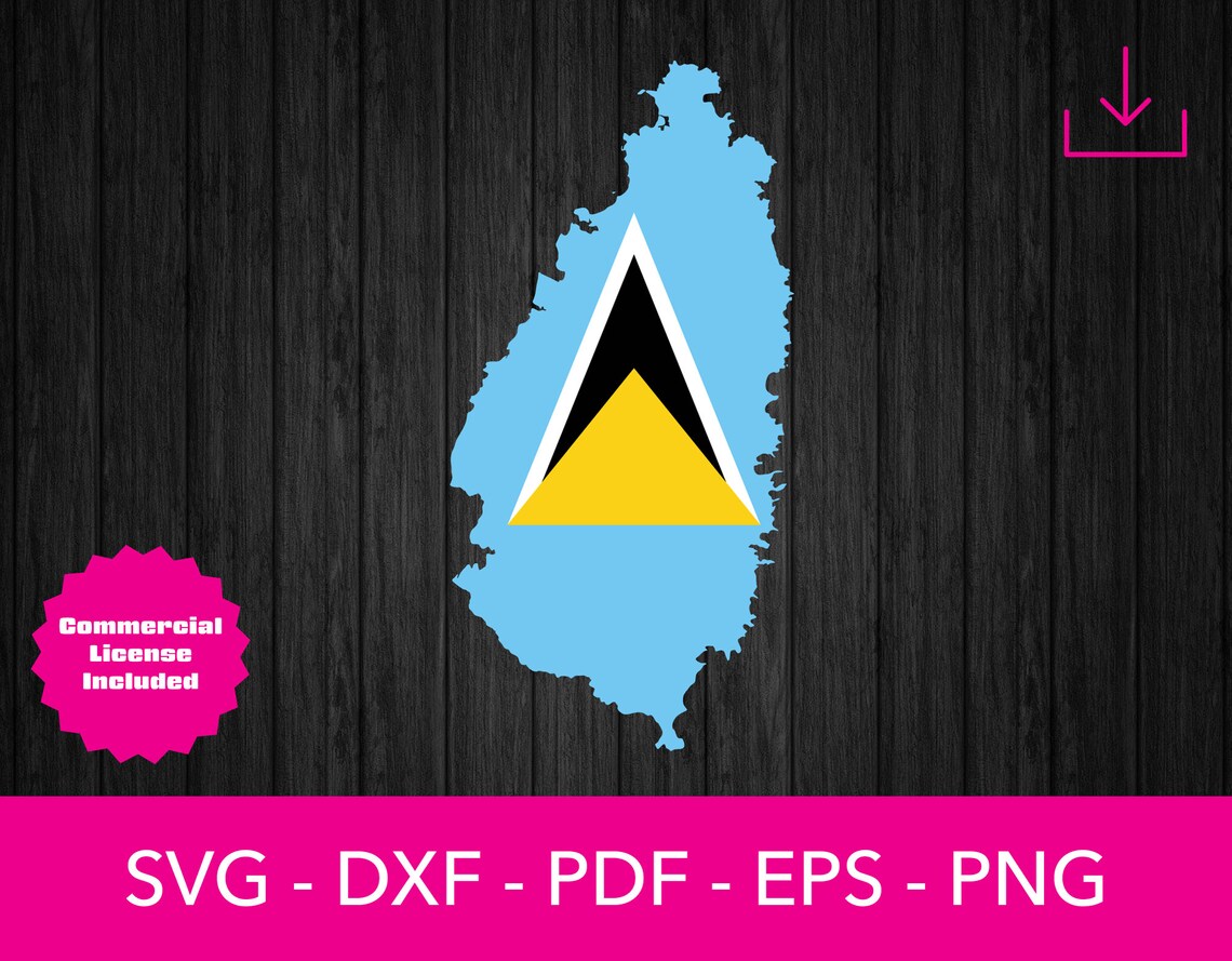 Saint Lucia Svg, St Lucia Svg, St Lucia Flag Island Svg, Caribbean ...