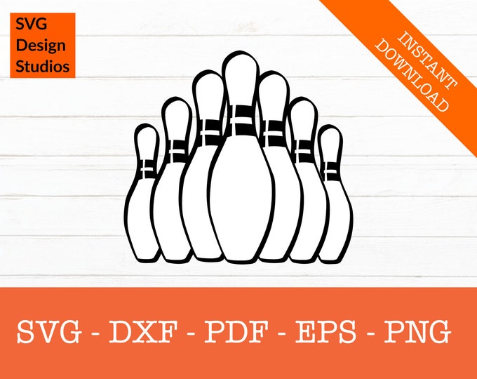 Bowling Pins Svg, Bowling Svg, Silhouette Shadow SVG Cut File PNG DXF ...