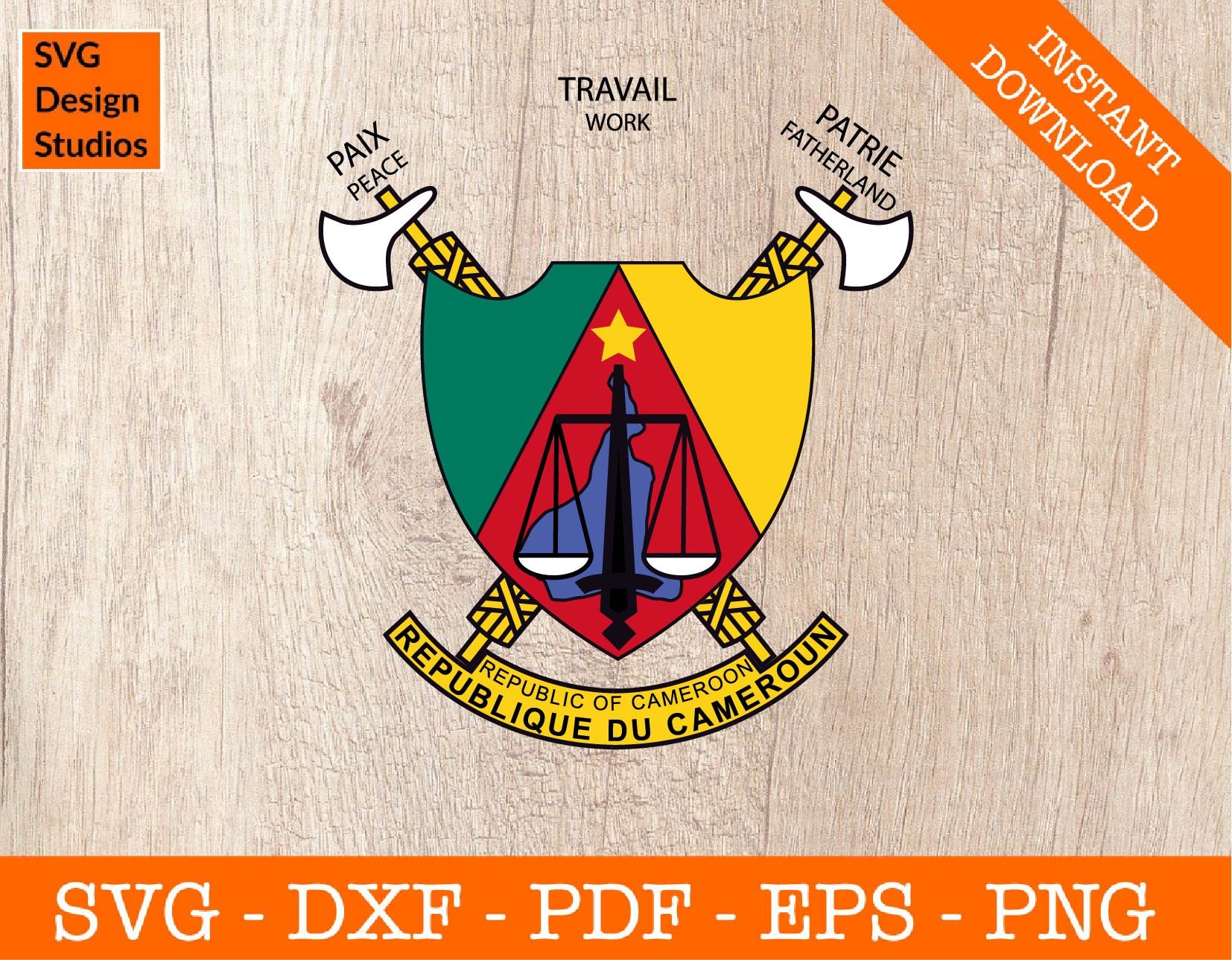 Cameroon Svg Cameroon National Seal Svg Coat of Arms Badge - Etsy