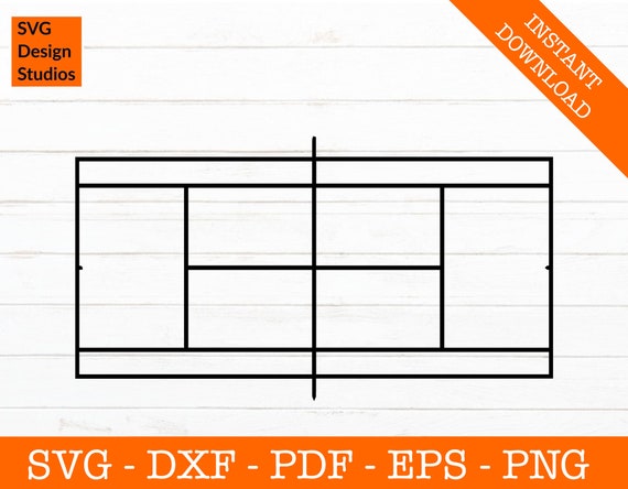 Digital Art & Collectibles Tennis Court Outline Clip Art Tennis Court ...