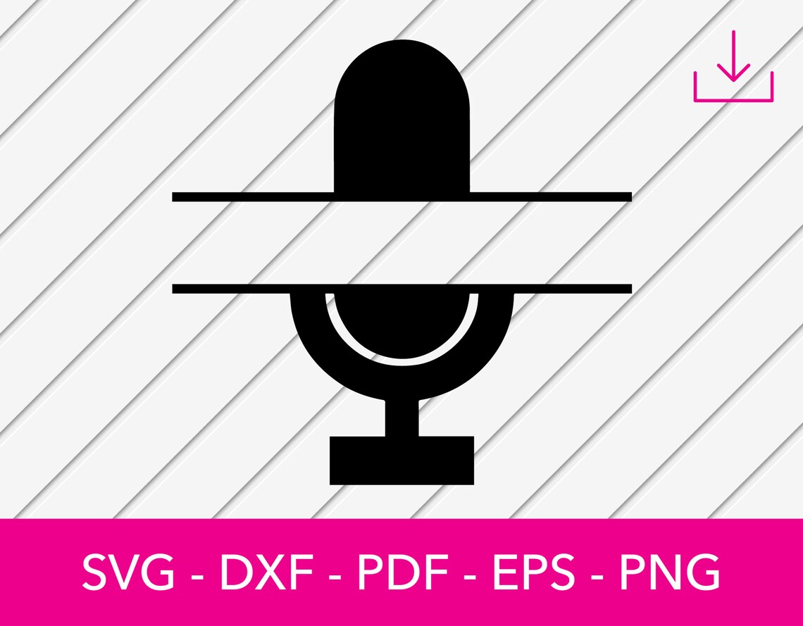 Microphone Svg Mic Svg Mic Split Frame Svg Podcast Svg | Etsy