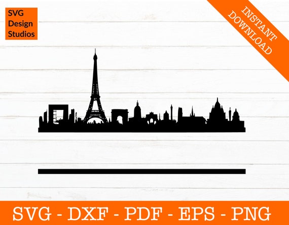 Paris Svg Paris France Skyline Split Frame Cityscape | Etsy