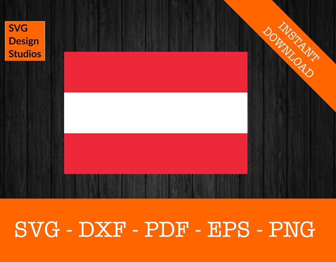 Austria Austrian National Flag Clipart SVG - Cut File - PNG - DXF ...