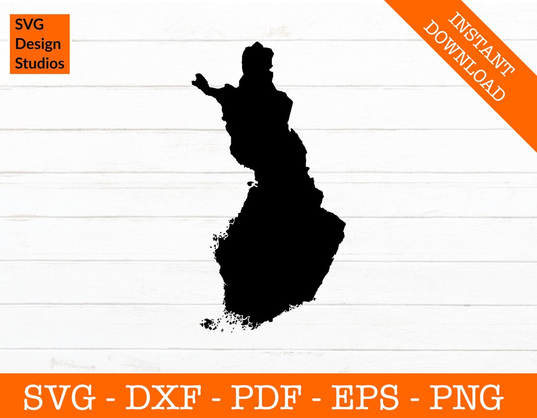 Finland Svg, Finland Map Svg, Finnish Map - Cut File - Png - Dxf ...