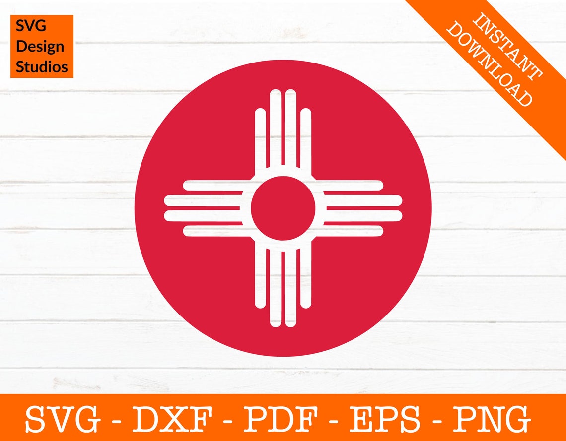New Mexico Zia Symbol Cross Shape SVG Cut File PNG DXF - Etsy