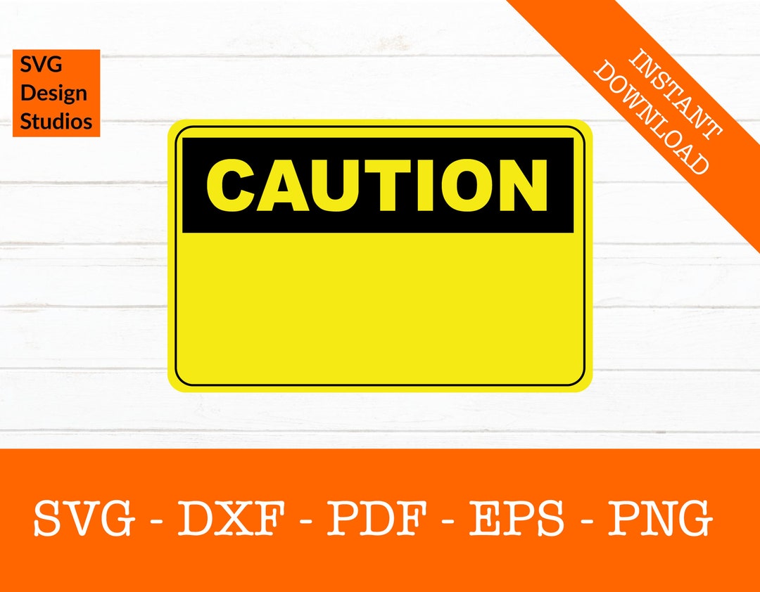 Blank Yellow Caution Sign Svg, Silhouette Shadow SVG Cut File - PNG ...
