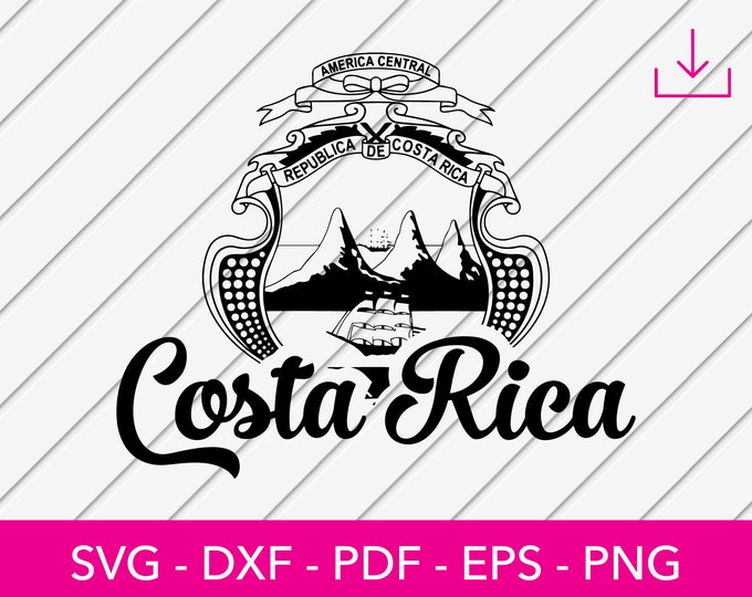 Costa Rica Crest Svg, Seal, Badge, Coat of Arms, Costa Rica Flag ...