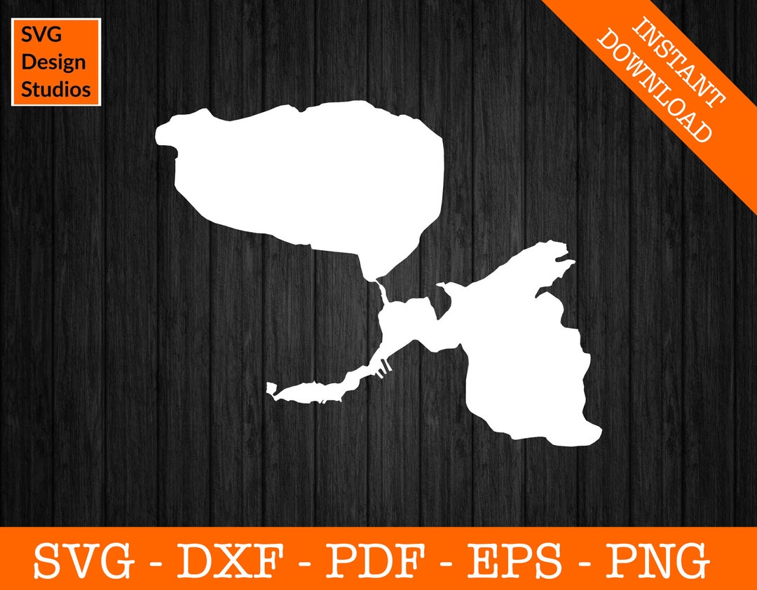 Caroga Lake, New York Map Shape SVG Cut File - PNG - DXF - Cricut ...