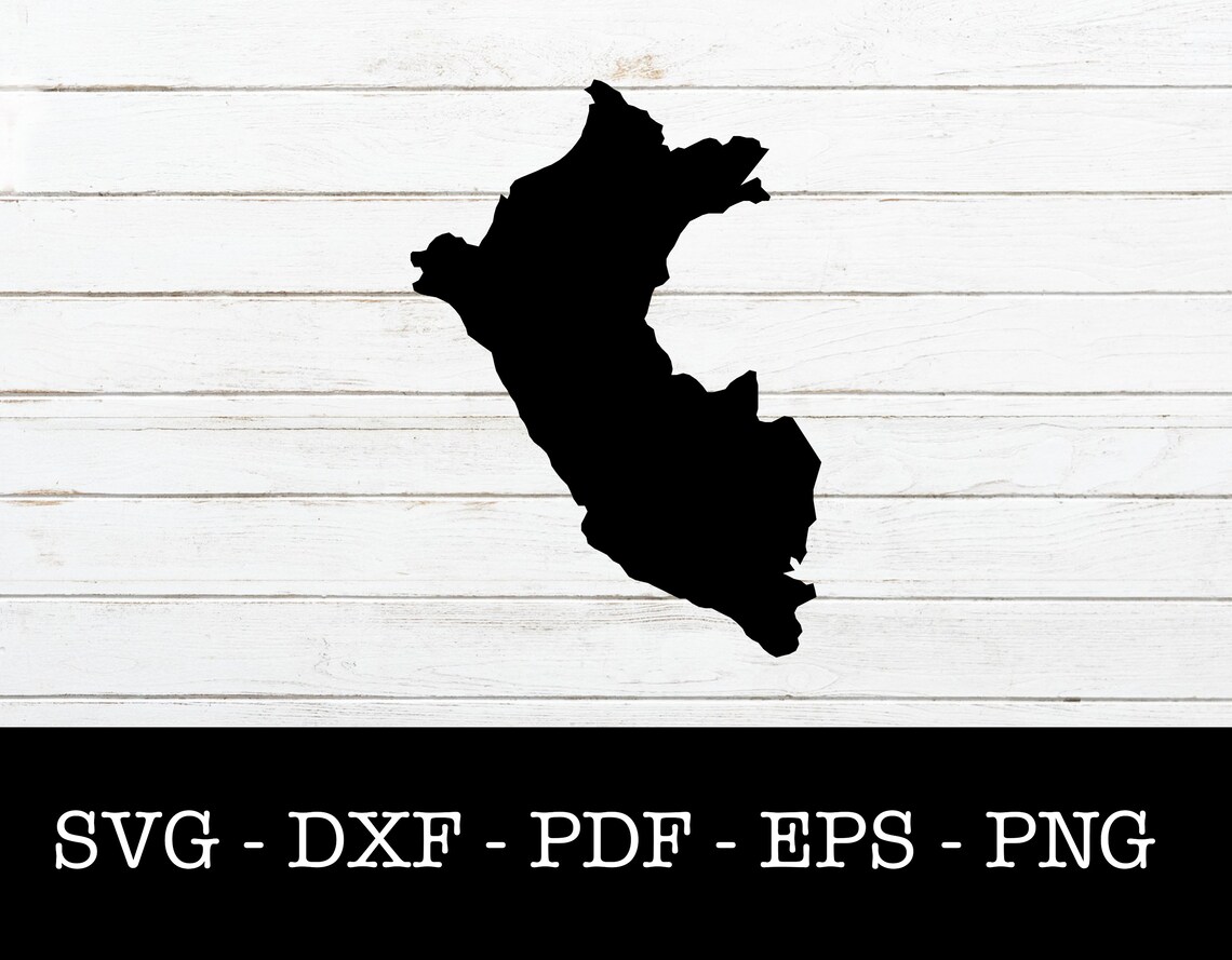Peru Map Shape SVG Cut File PNG DXF Cricut Vector - Etsy