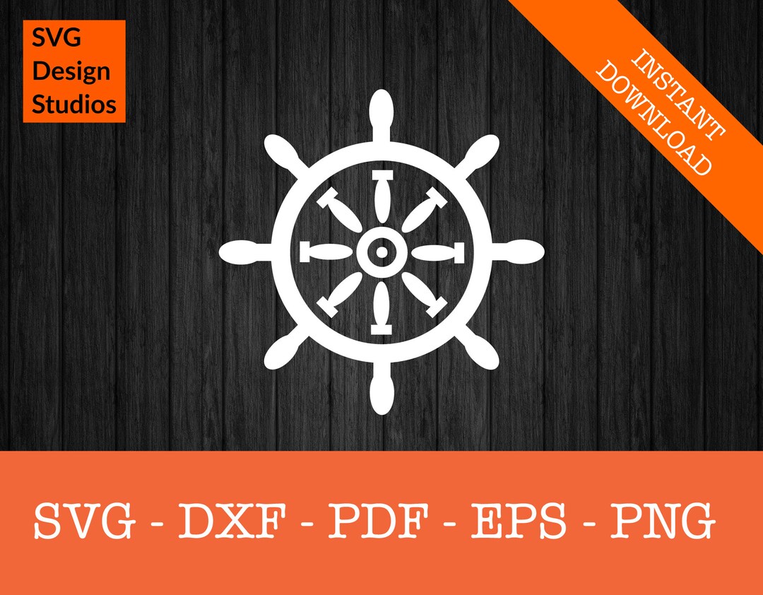 Ship Steering Wheel Svg, Nautical Svg, Silhouette Shadow SVG Cut File ...