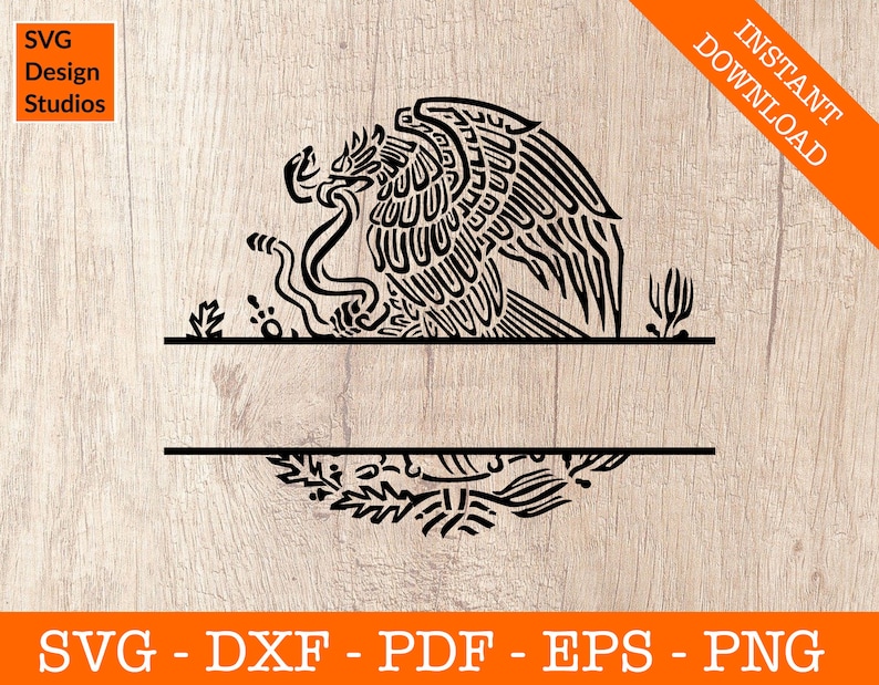 Mexican Eagle Svg Mexico Svg Mexico Coat of Arms Mexico - Etsy