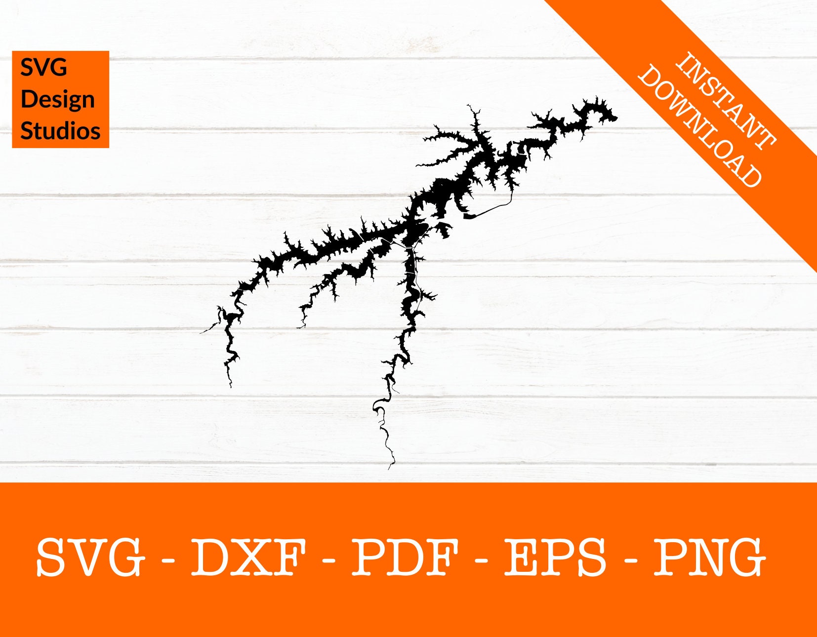 Hyco Lake North Carolina Map Shape SVG Cut File PNG DXF | Etsy